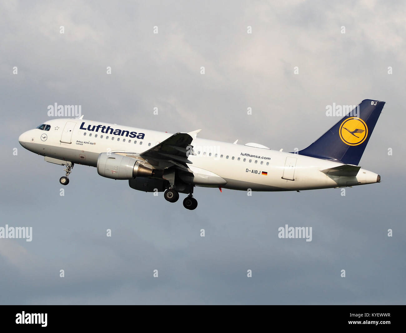 Lufthansa Airbus A319-112 with registration D-AIBJ takes off from ...
