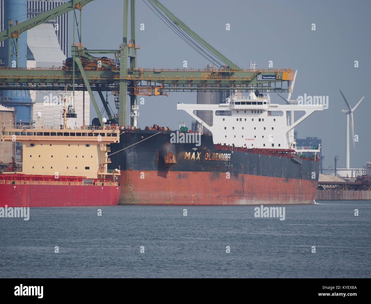 This image shows the Max Oldendorff, a bulk carrier ship with IMO ...