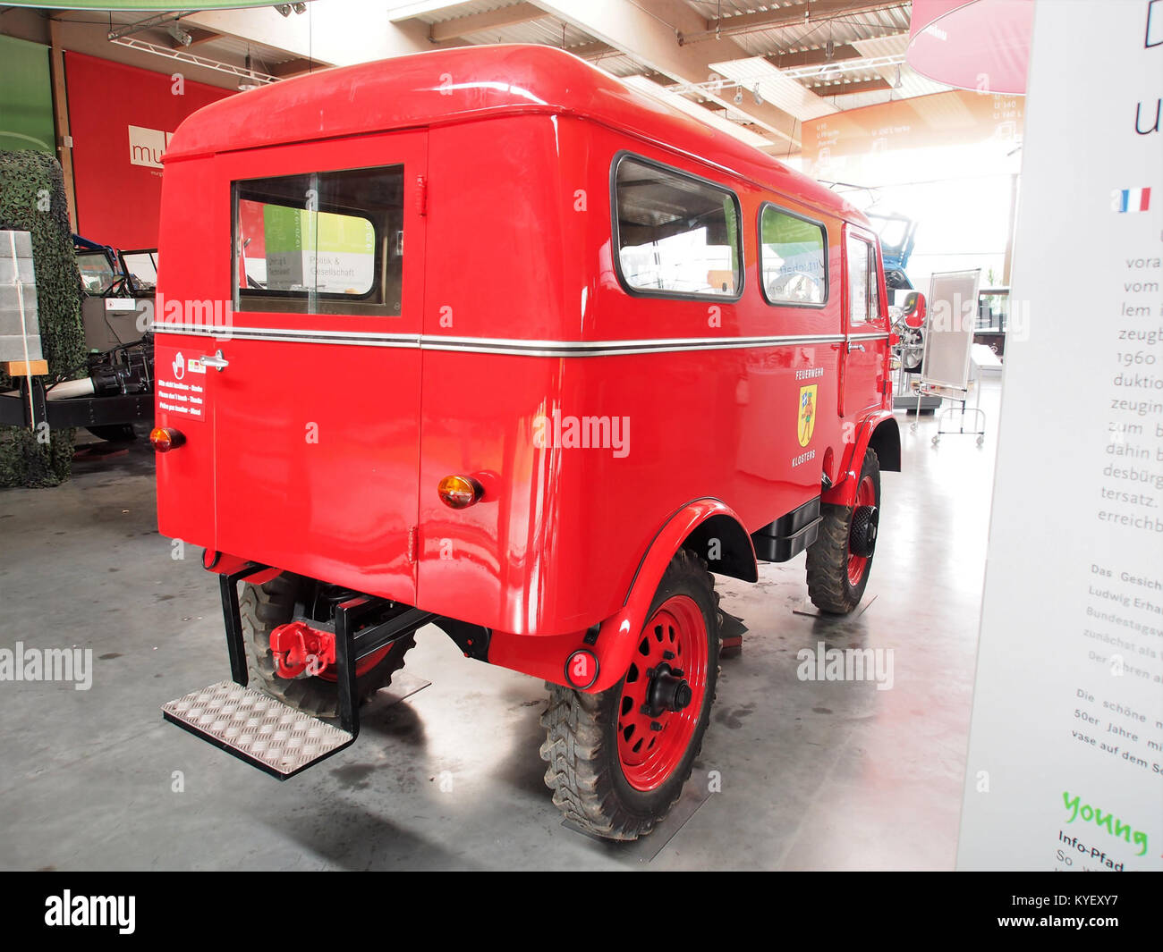 A historic image of the Unimog U 402 fire truck, featuring its classic ...
