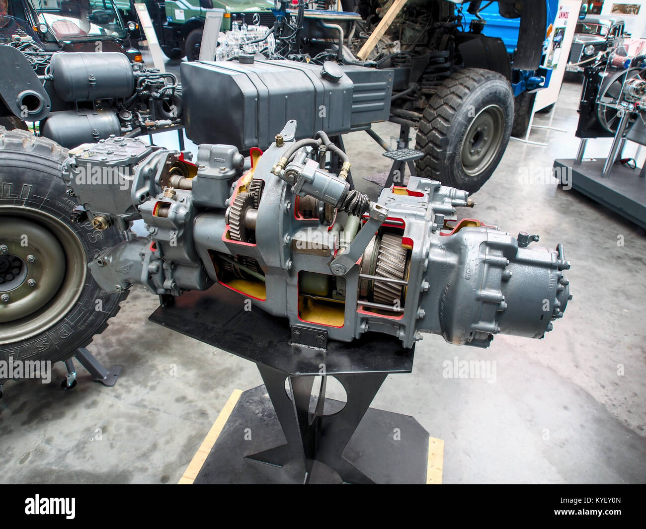 An image showing the gearbox of an Unimog vehicle at the Unimog Museum ...