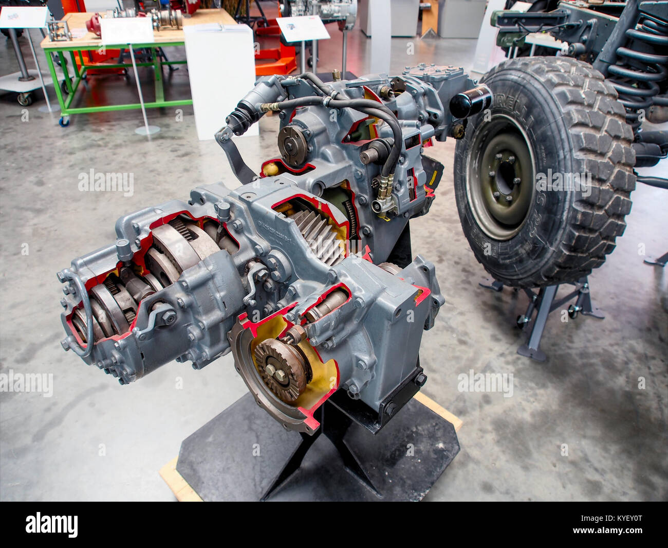 Photograph showing the Unimog gearbox on display at the Unimog Museum ...