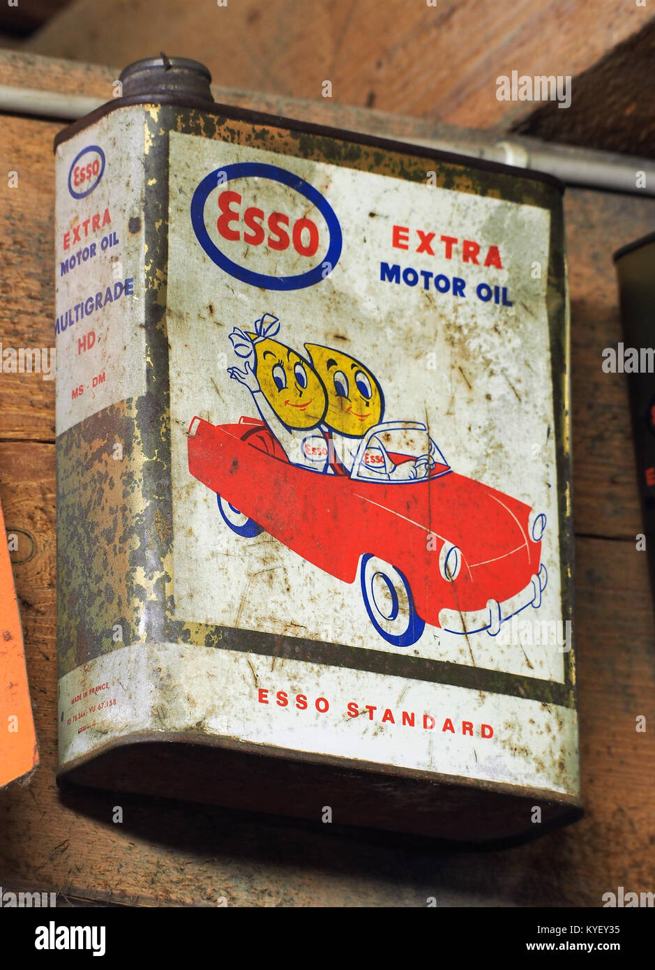 ESSO Extra Blechdose, Fahrzeugmuseum Marxzell Stock Photo - Alamy