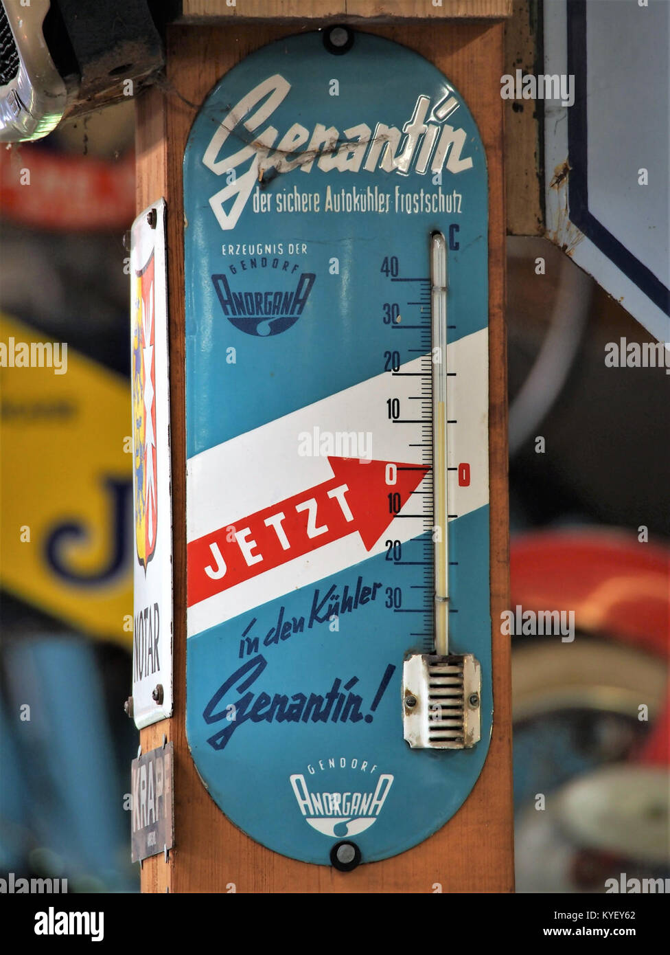 A vintage enamel advertisement sign from Genantin displayed at the ...