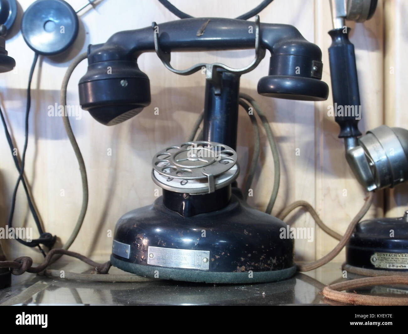 A historical image of an Ericsson telephone, displayed at the ...