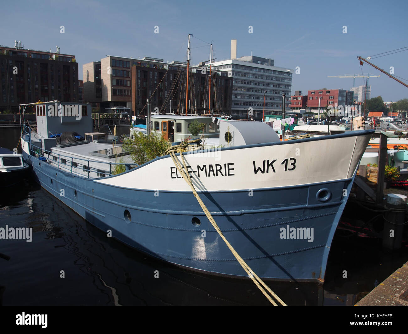 A photograph of Else-Marie WK 13, a ship in the Westerdok harbor in ...