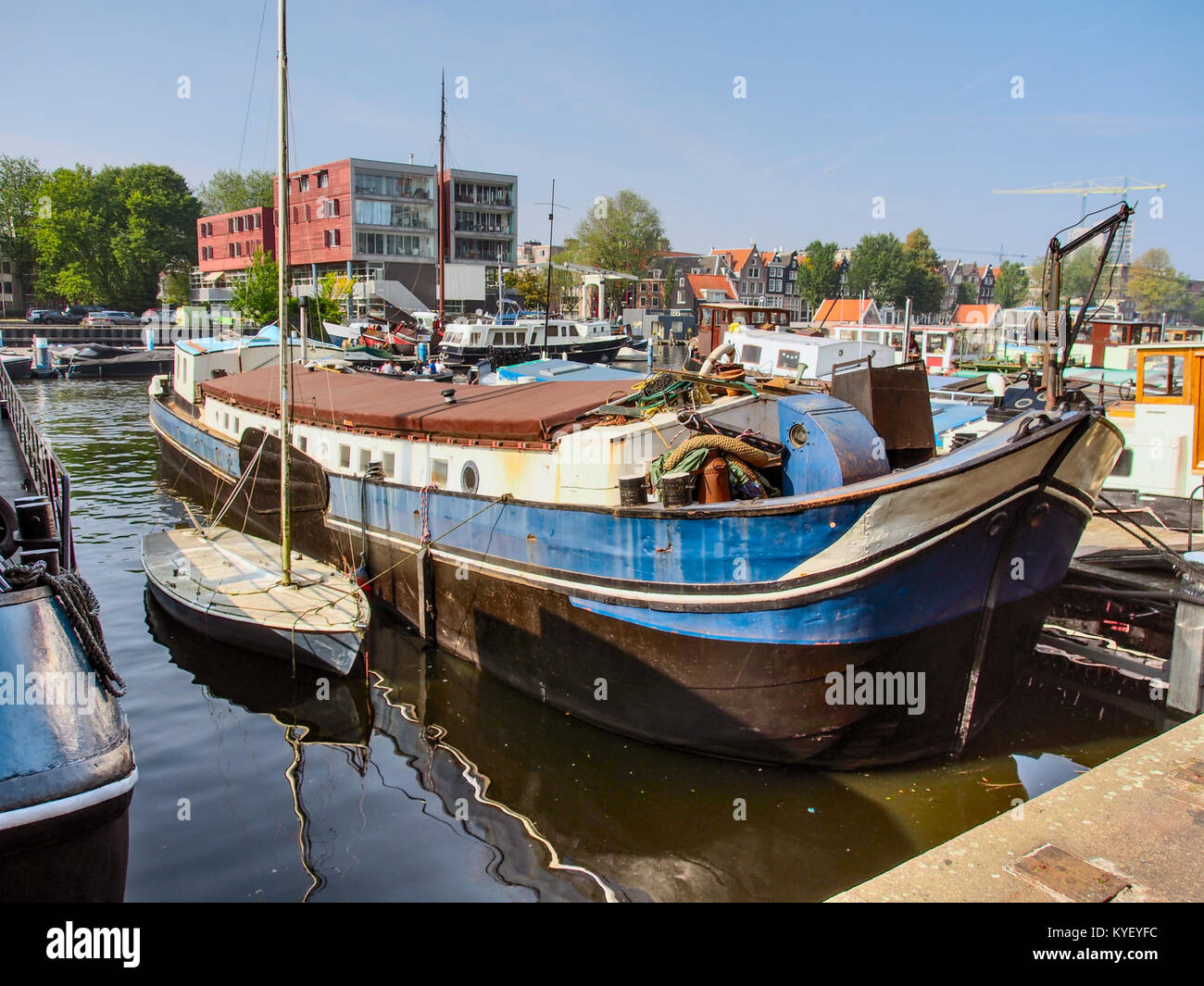 An image of an old ship docked in the Westerdok area of Amsterdam ...