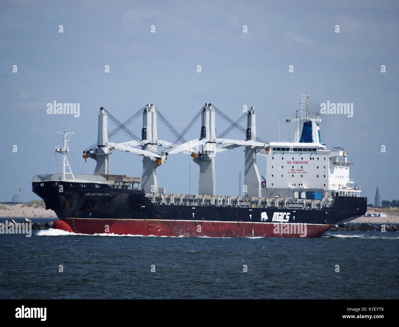 Photograph of the Blue Master II ship, leaving the Port of Rotterdam in ...