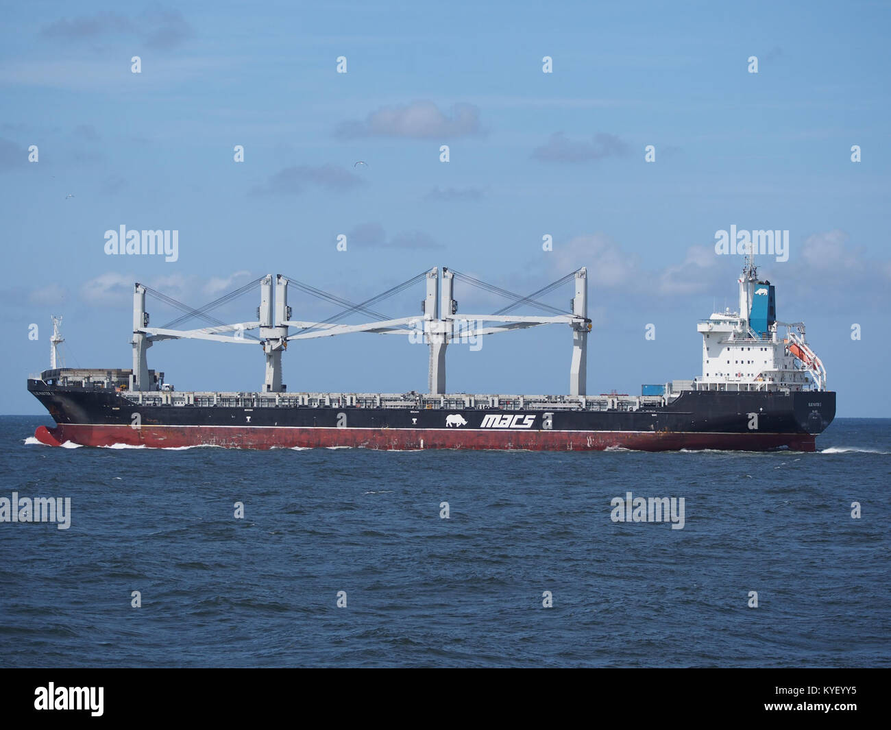 A photograph of the Blue Master II, a ship leaving the Port of ...