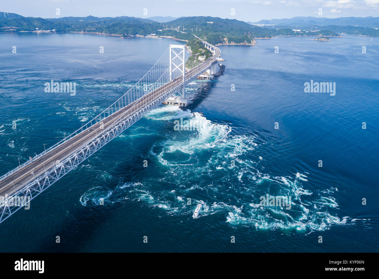 Onaruto Bridge, view from Naruto City, Tokushima Prefecture, Japan ...
