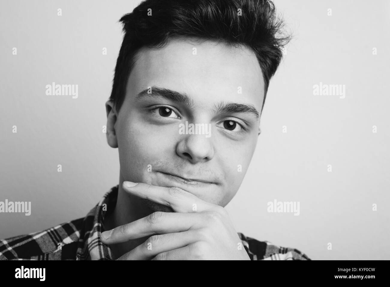 Cute handsome Black and White Stock Photos & Images - Alamy