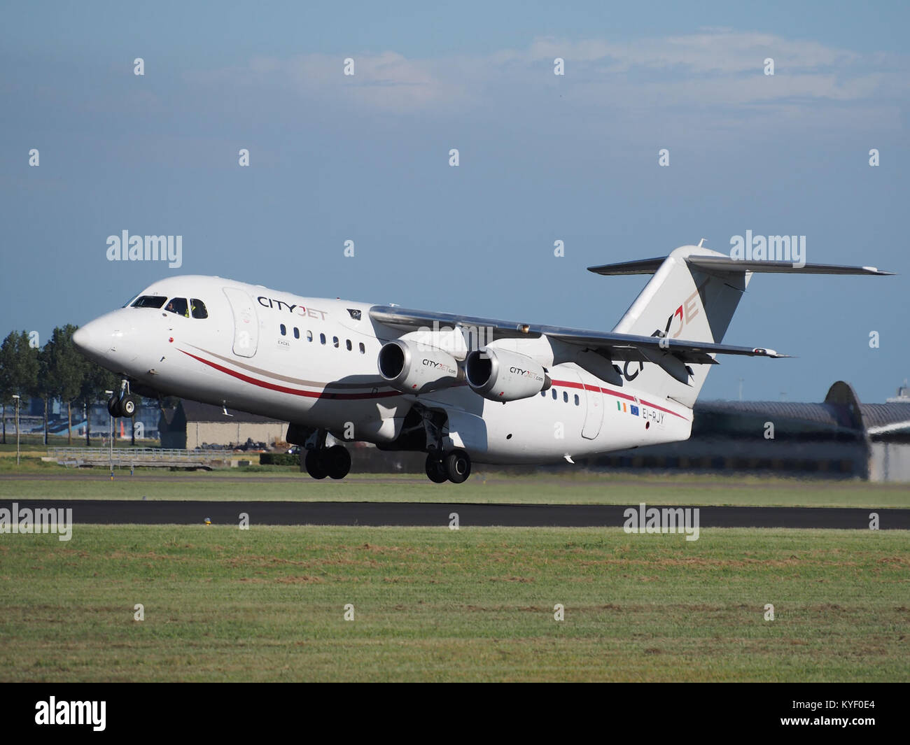 The Cityjet British Aerospace Avro RJ85 aircraft, registration EI-RJY ...