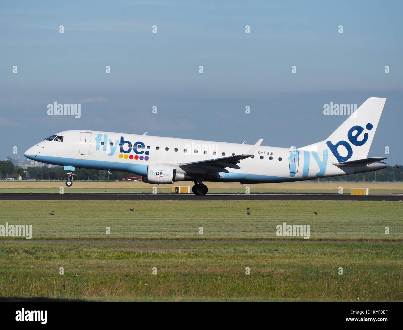 Flybe Embraer ERJ-175STD (registration G-FBJI) departing from Schiphol ...