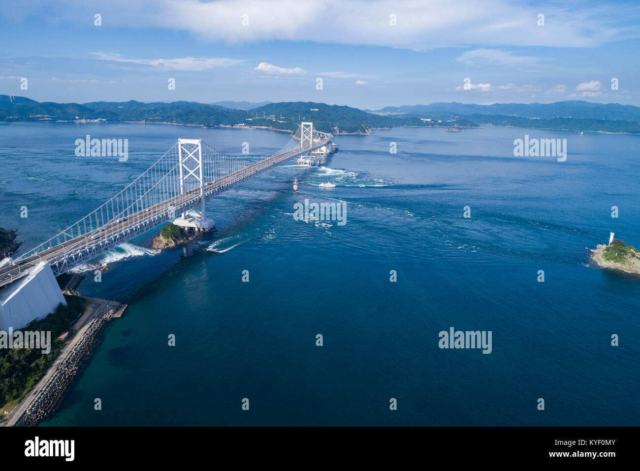 Onaruto Bridge, view from Naruto City, Tokushima Prefecture, Japan ...