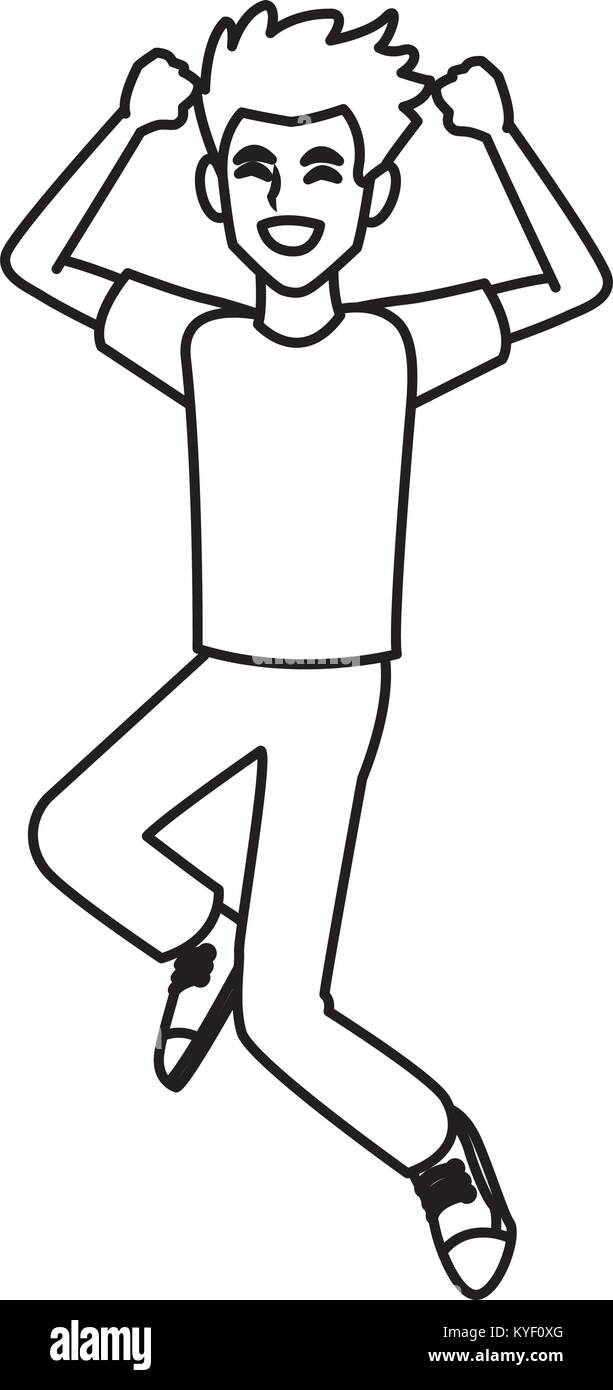 Man happy jumping cartoon Stock Vector Image & Art - Alamy