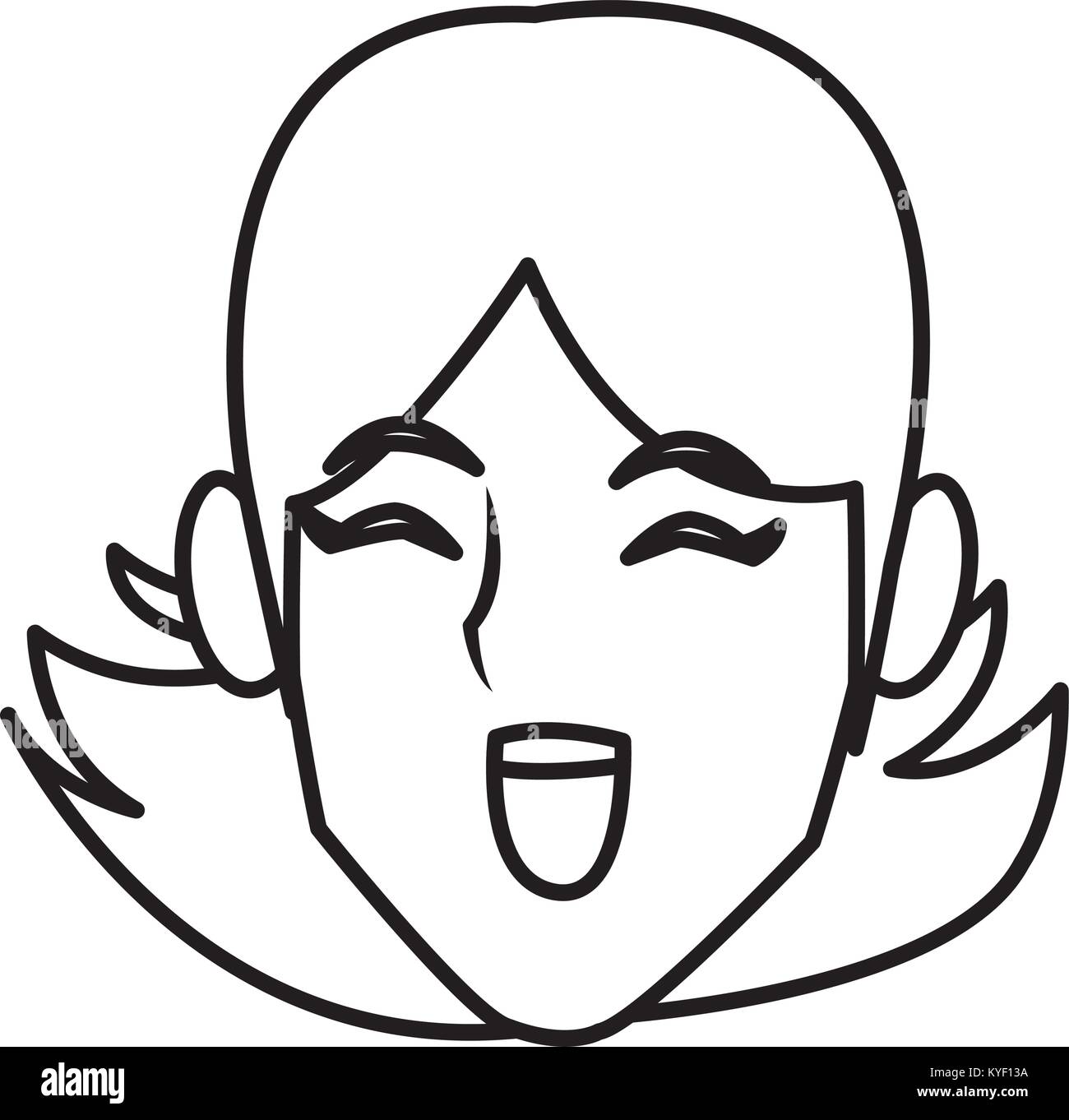 Woman face smiling cartoon Stock Vector Image & Art - Alamy