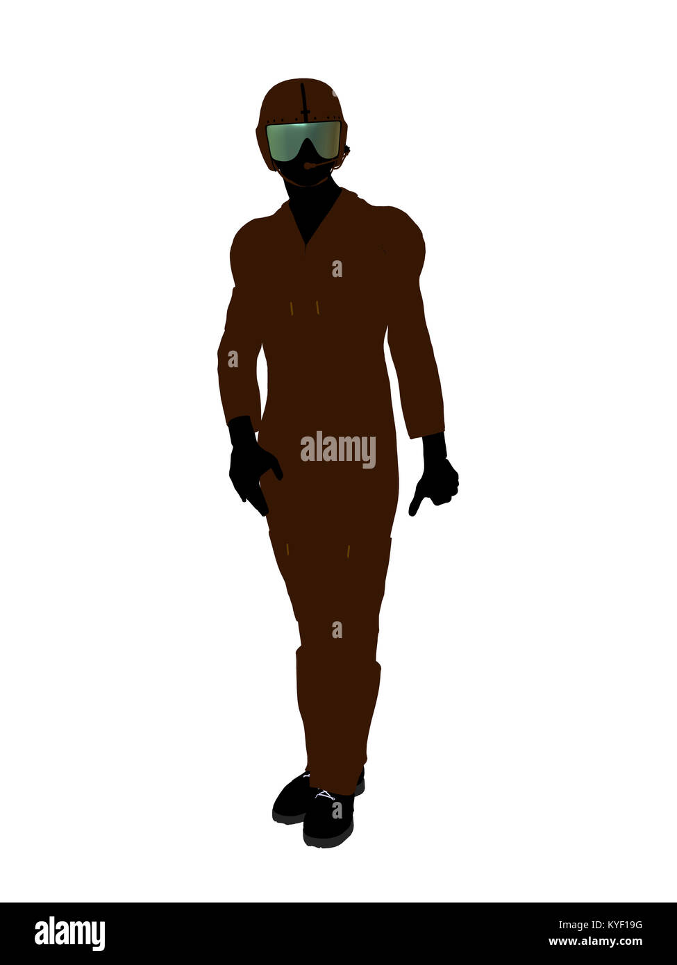 Male pilot silhouette illustration on a white background Stock Photo ...