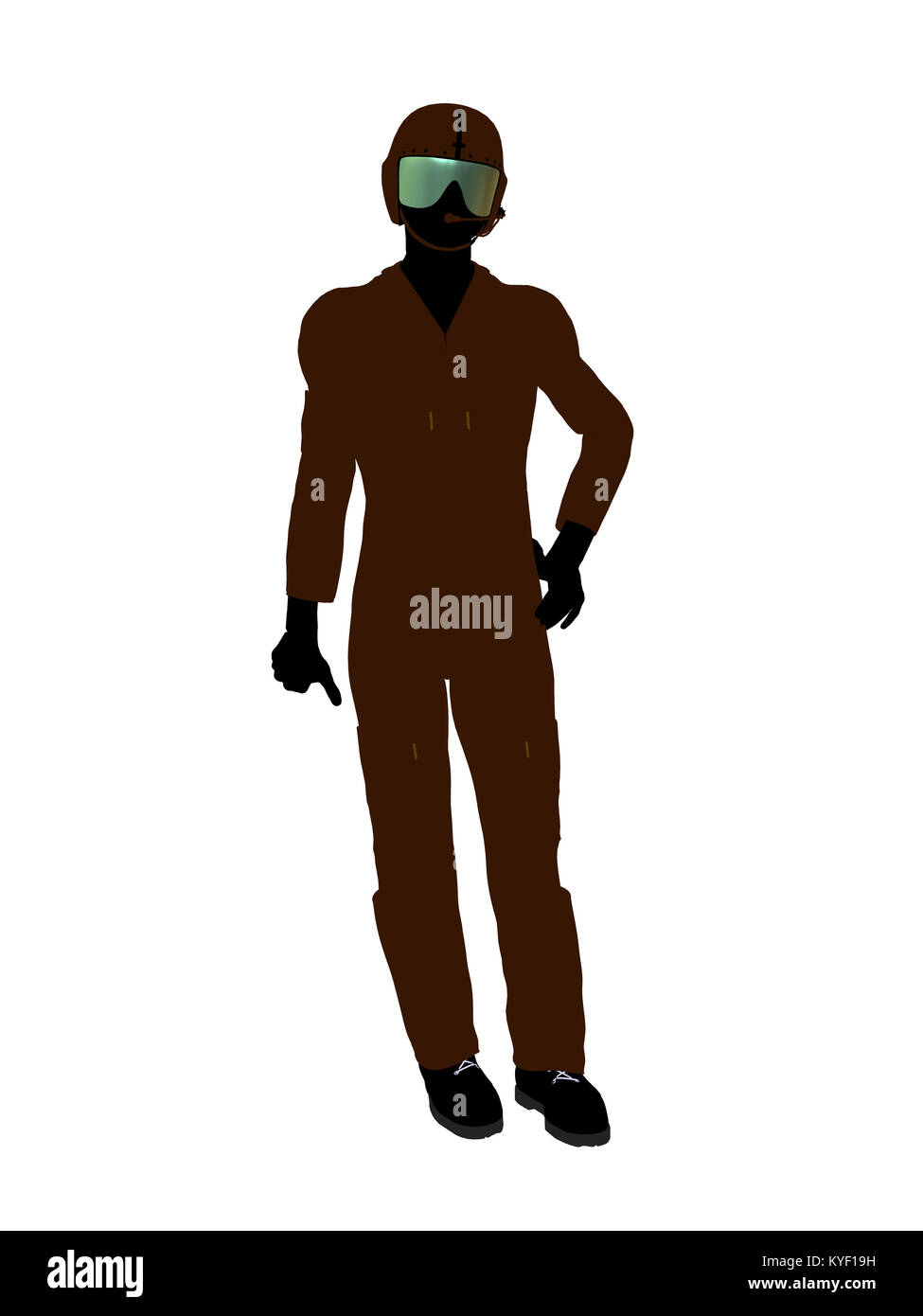 Male pilot silhouette illustration on a white background Stock Photo ...