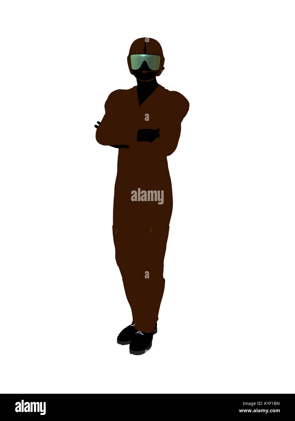 Male pilot silhouette illustration on a white background Stock Photo ...