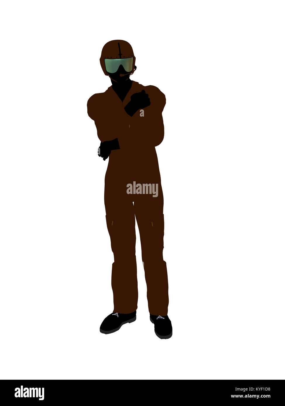 Male pilot silhouette illustration on a white background Stock Photo ...