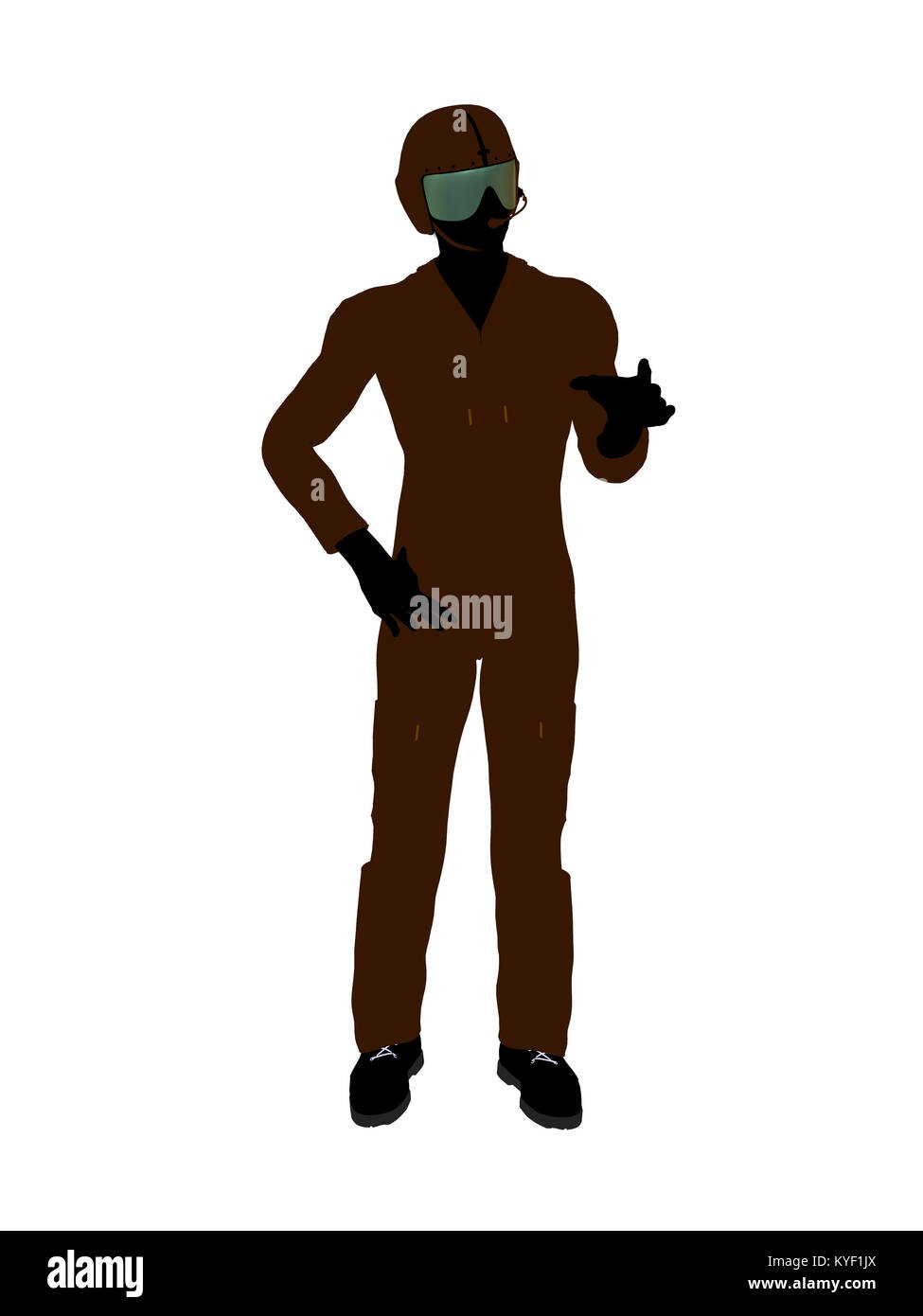 Male pilot silhouette illustration on a white background Stock Photo ...