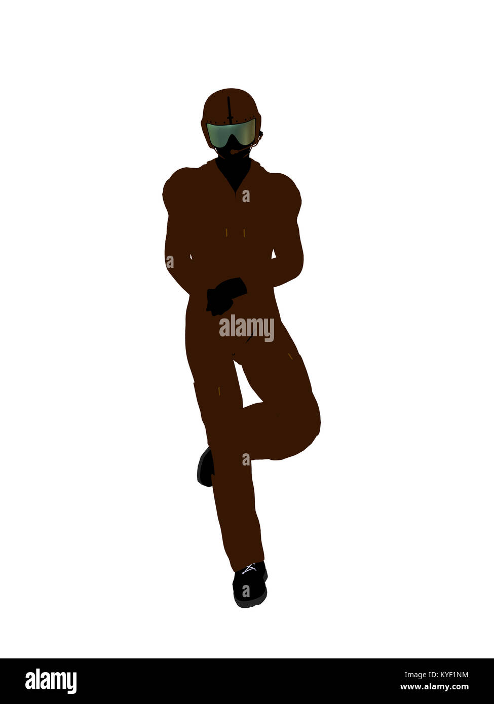 Male pilot silhouette illustration on a white background Stock Photo ...