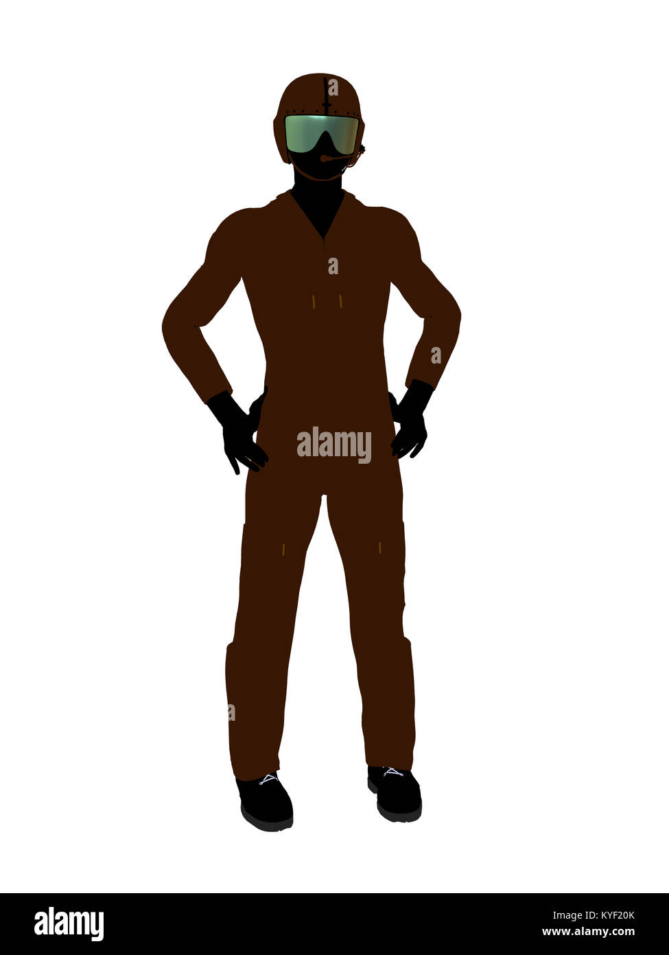 Male pilot silhouette illustration on a white background Stock Photo ...
