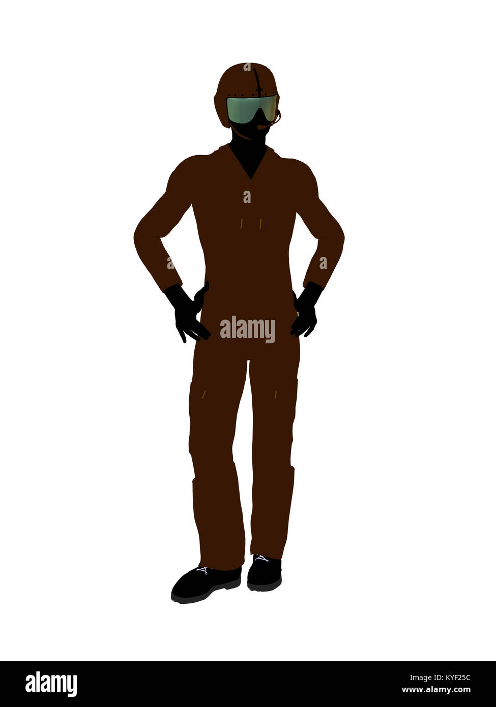 Male pilot silhouette illustration on a white background Stock Photo ...