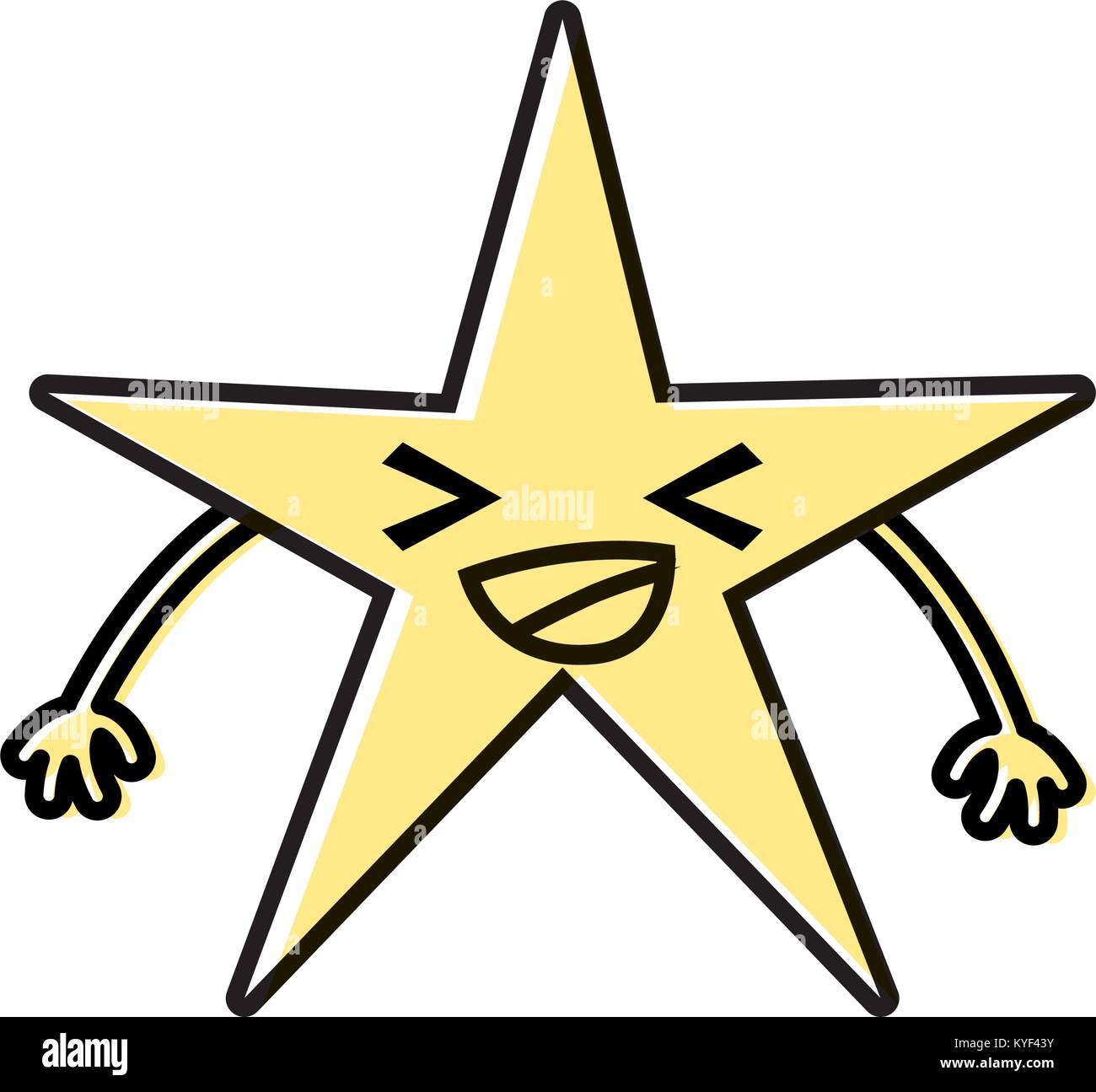 color happy shiny star kawaii cartoon Stock Vector Image & Art - Alamy