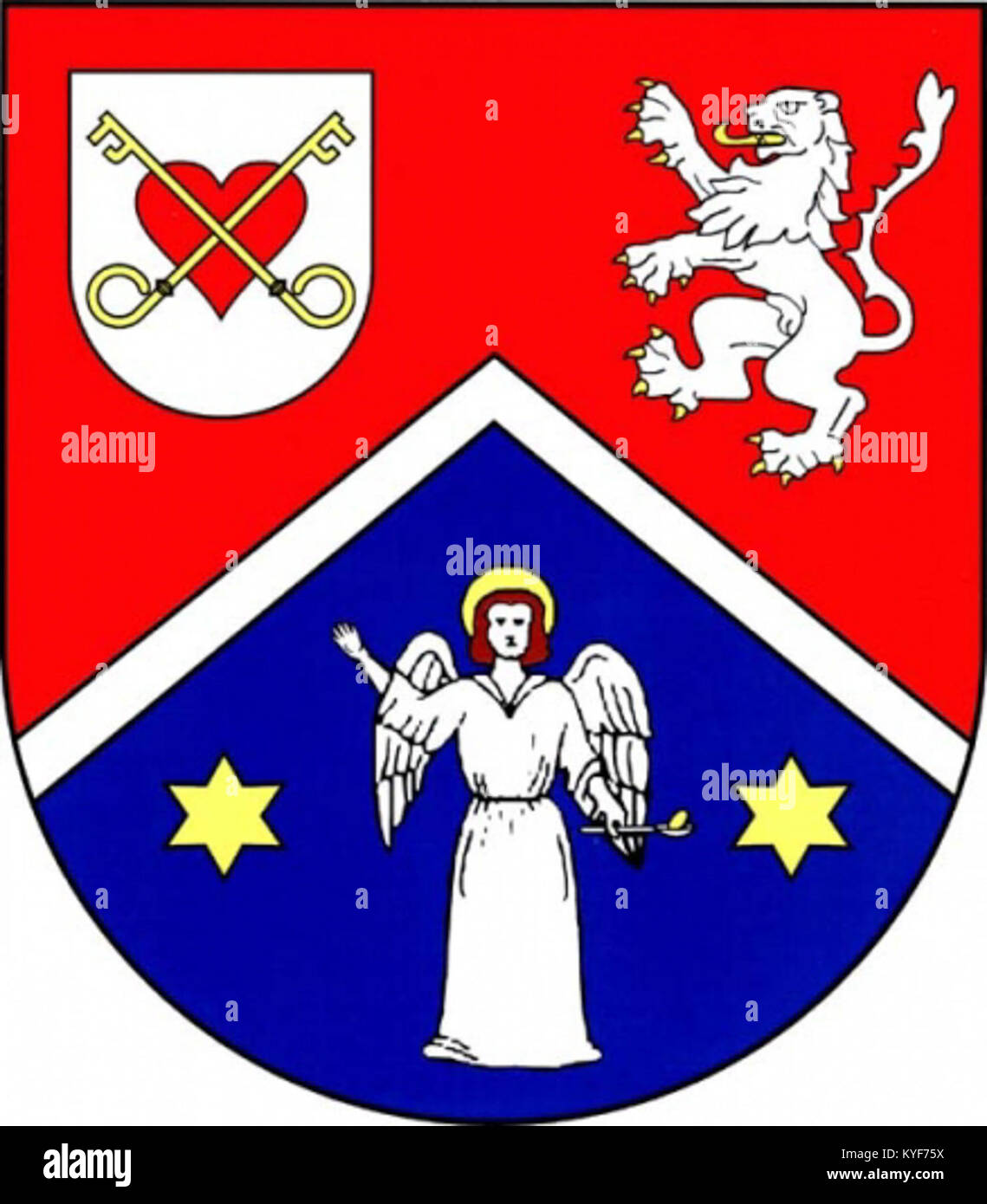 The coat of arms of Věcenice in Czechia represents the town's heraldry ...
