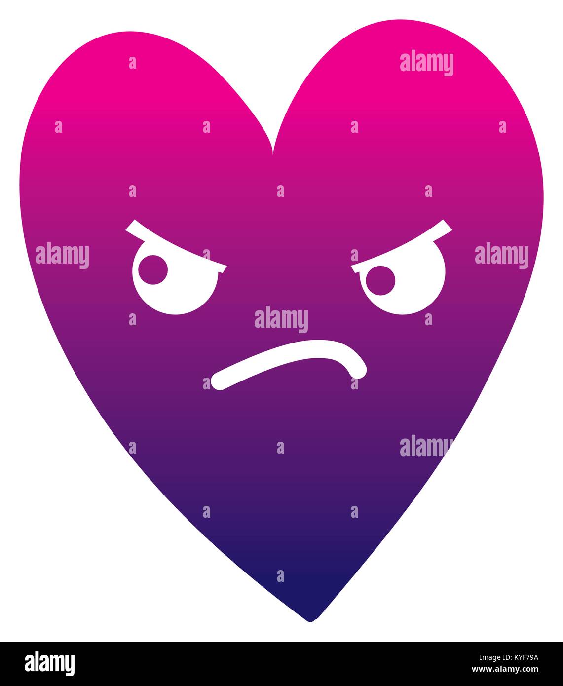silhouette cute angry heart kawaii cartoon Stock Vector Image & Art - Alamy