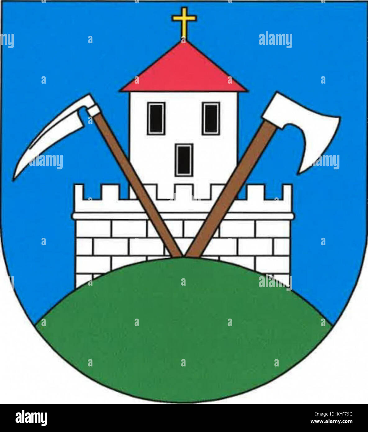 The coat of arms of Veznice represents heraldic symbols associated with ...