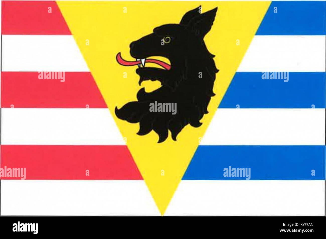 A flag representing Vsetaty, a town in the Czech Republic, symbolizing ...