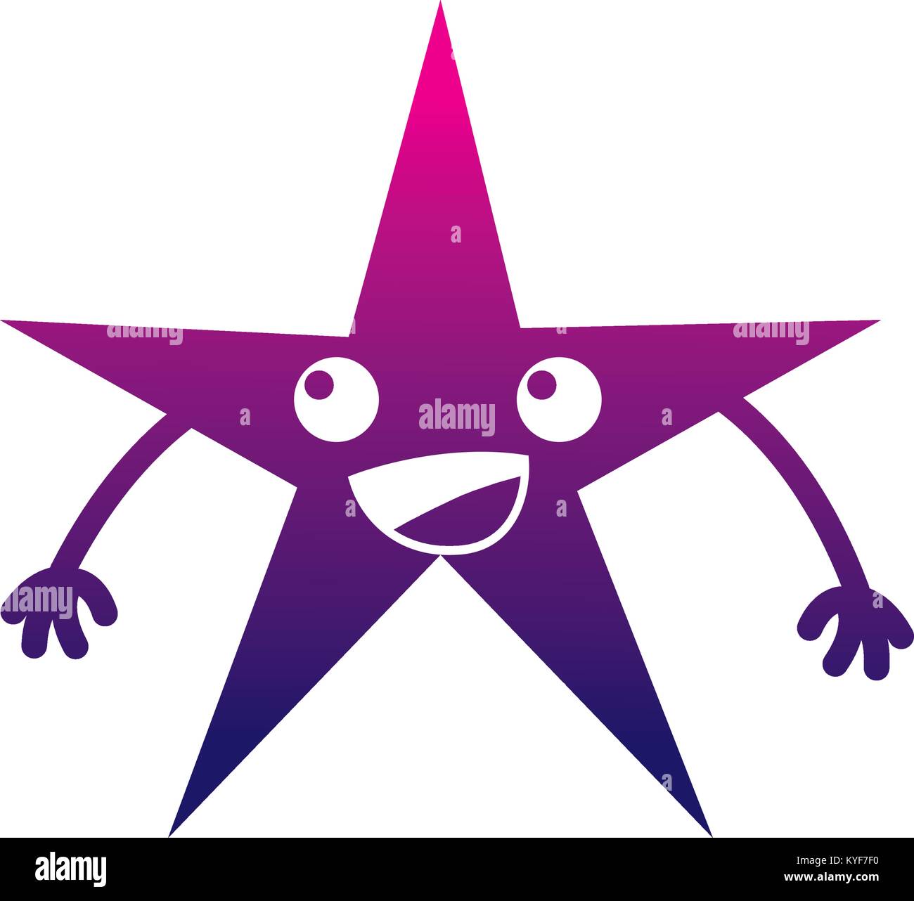 silhouette happy shiny star kawaii with arms Stock Vector Image & Art ...