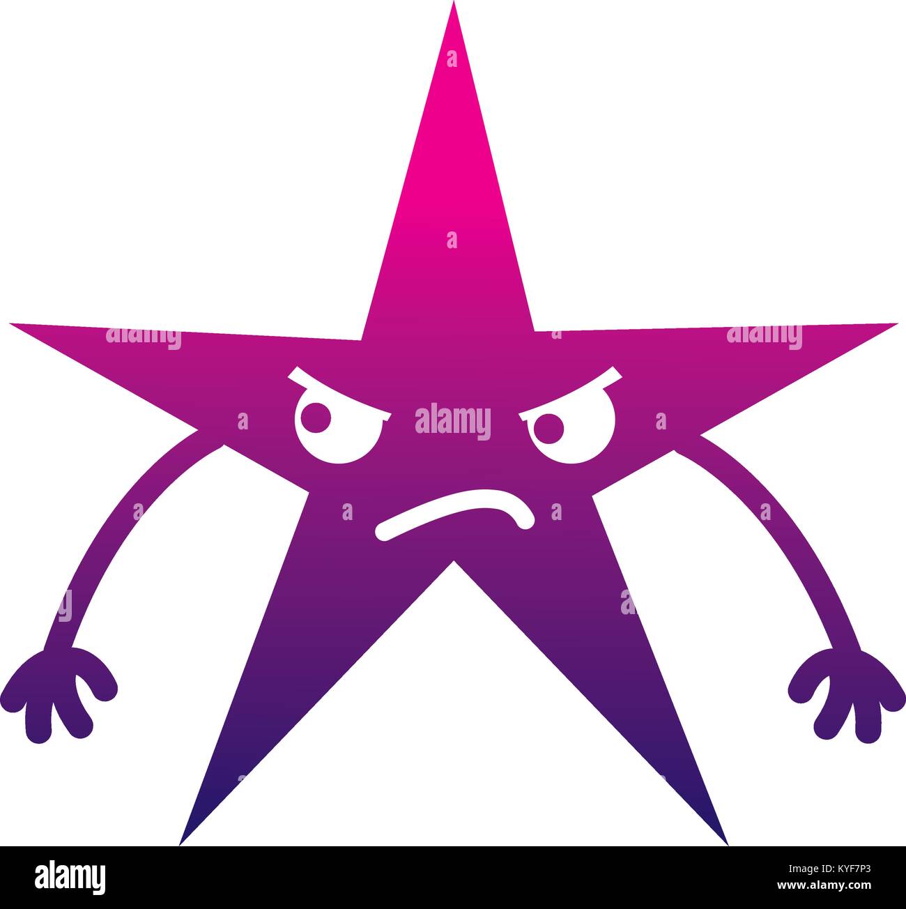 silhouette angry shiny star kawaii with arms Stock Vector Image & Art ...