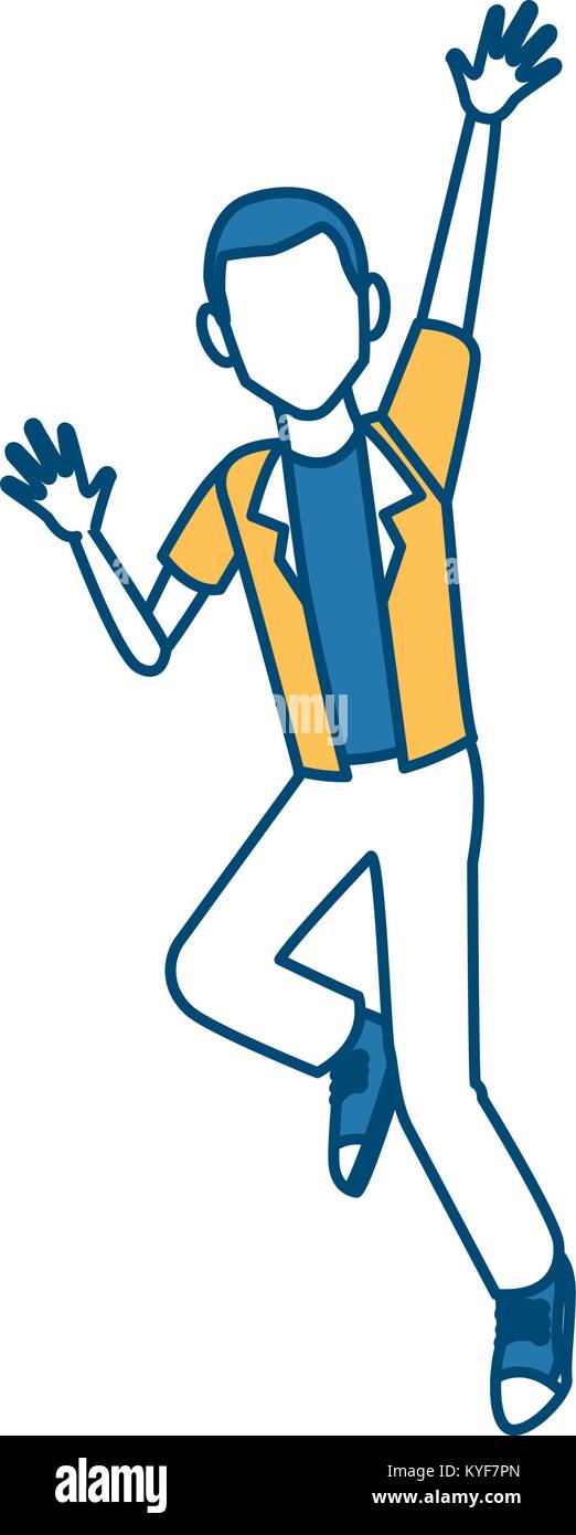 Man happy jumping cartoon Stock Vector Image & Art - Alamy