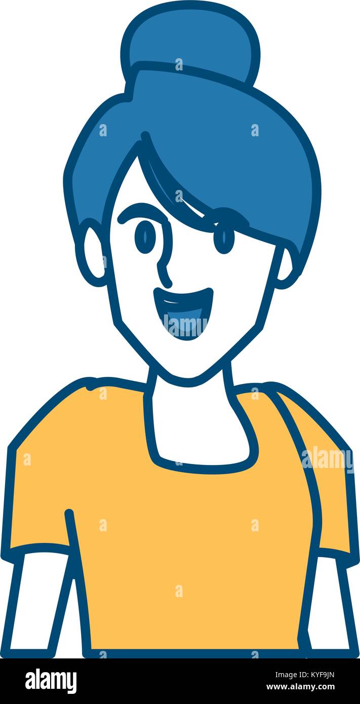 Woman profile smiling cartoon Stock Vector Image & Art - Alamy