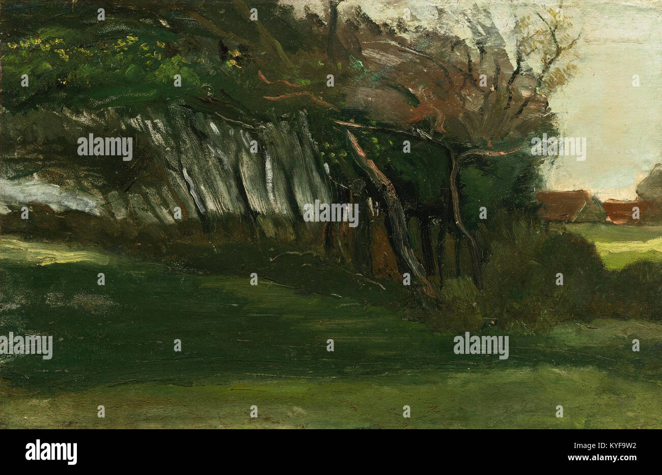 'Landschaft mit Bäumen im Wind' by Vincent van Gogh depicts a dynamic ...