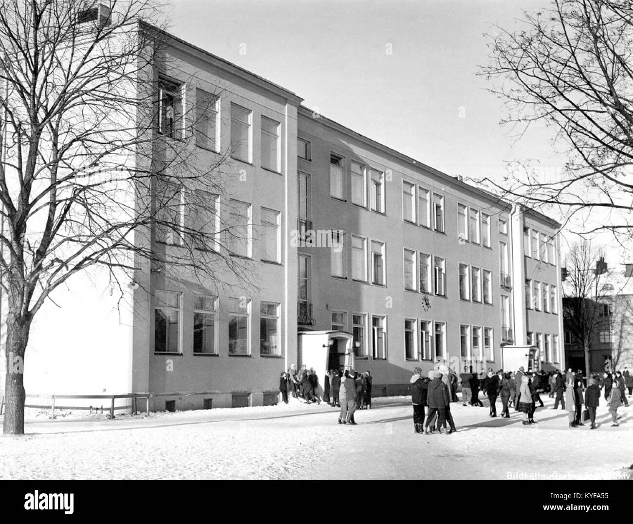 Vasaskolan in Örebro, Sweden, photographed in 1950, is an educational ...