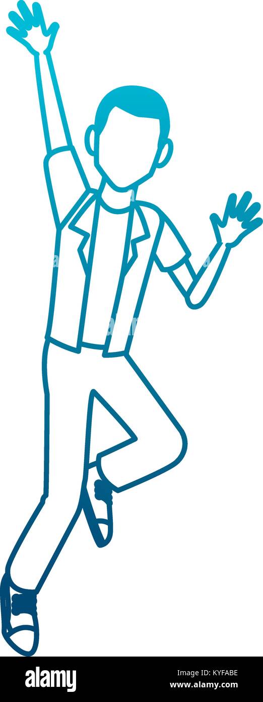 Man happy jumping cartoon Stock Vector Image & Art - Alamy