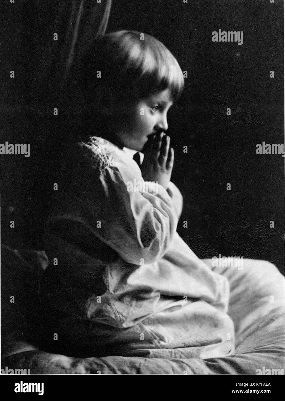 Photograph from 1929 capturing an evening prayer (Vecerna molitev ...