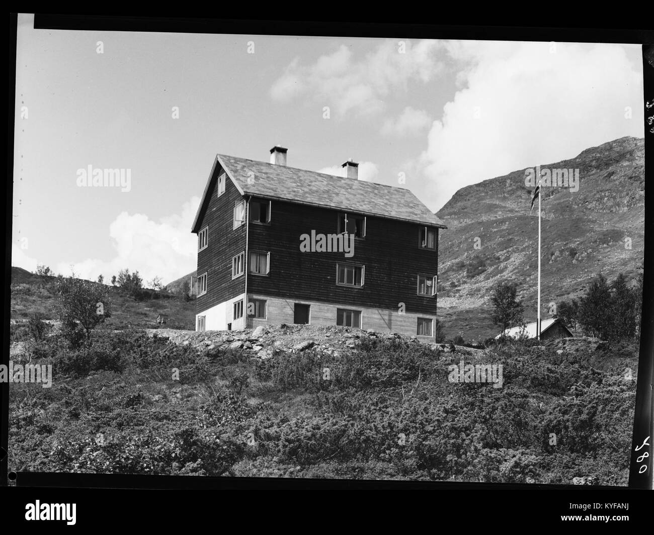 A photograph of Høgeset seter, a mountain summer farm near Tyinveien in ...
