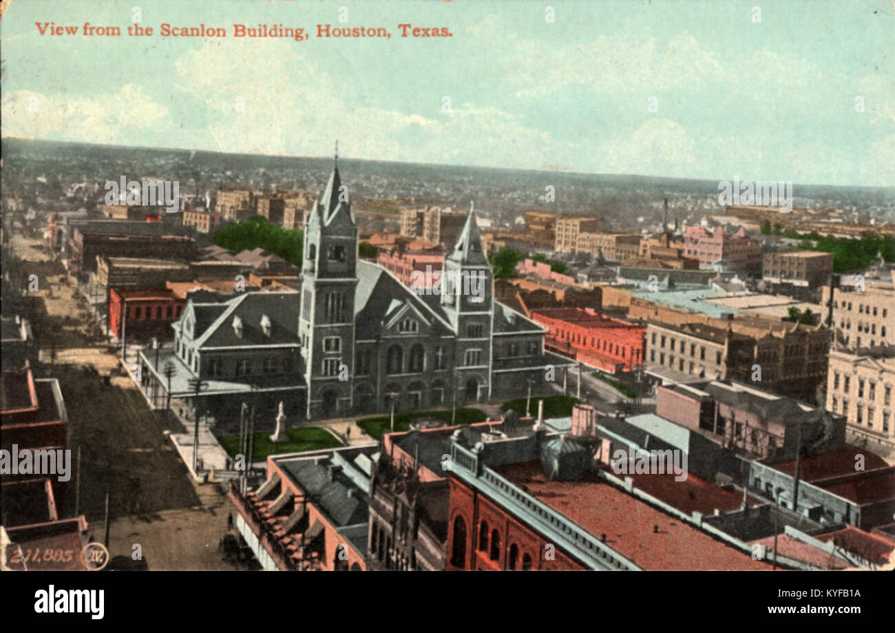 This image captures a view from the Scanlon Building in Houston, Texas ...