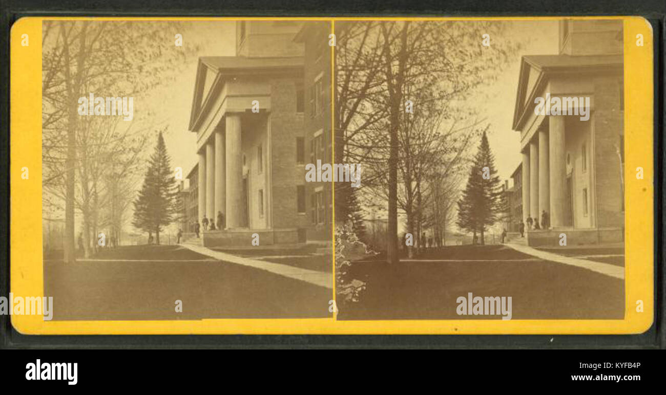 Historical painting by John Lyman Lovell of Amherst College campus with ...