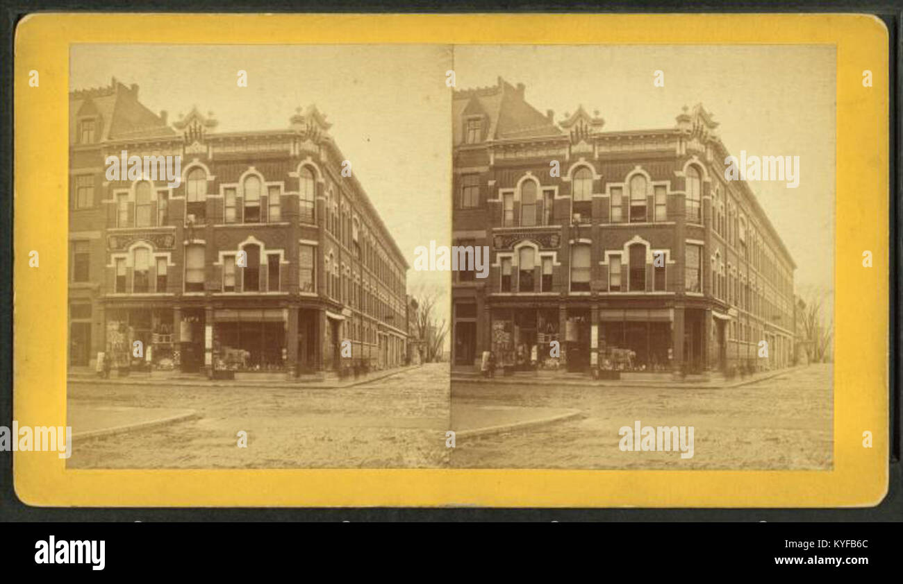 A stereoscopic photograph of a commercial store interior, showing ...