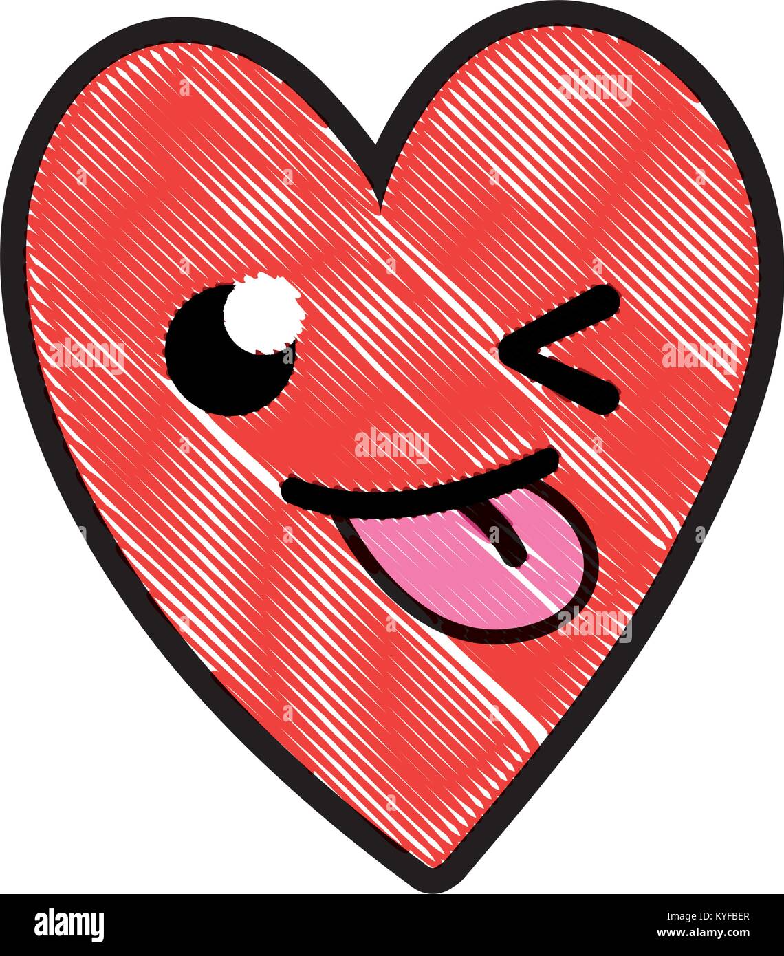 grated cute funny heart kawaii cartoon Stock Vector Image & Art - Alamy