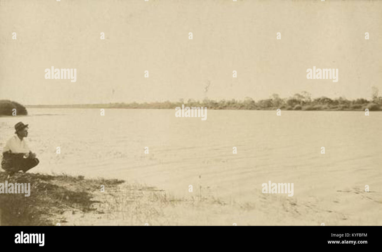 A photograph of Lake Nash in the Northern Territory taken around 1925 ...