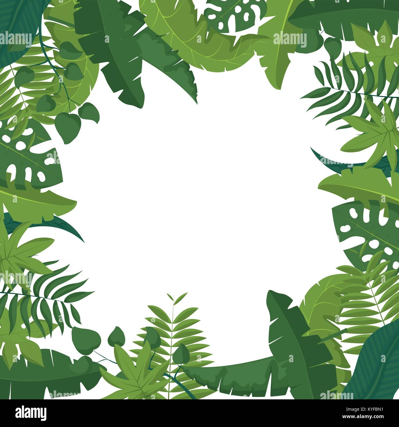Jungle Leaves Border Clip Art