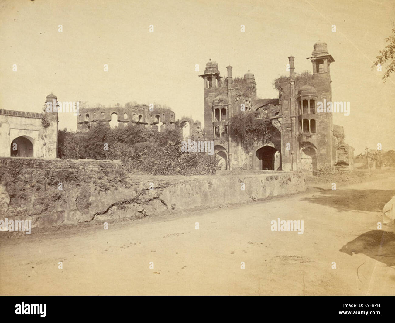 View of the south gate to Lalbagh Fort, Dhaka 1875 Stock Photo - Alamy