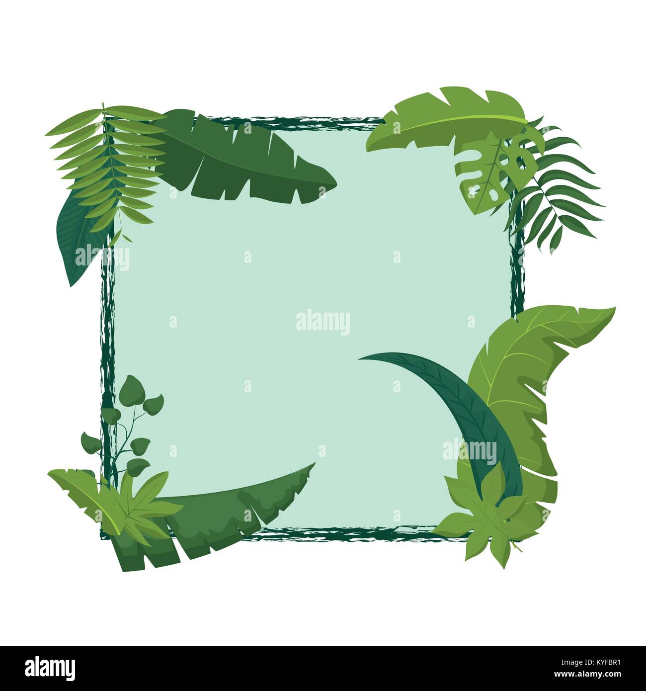 Tropical leaves frame Stock Vector Image & Art - Alamy