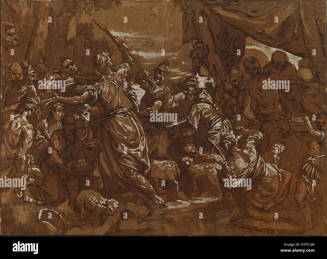 This artwork by Vincenzo Spisanelli depicts Moses leading his people to ...